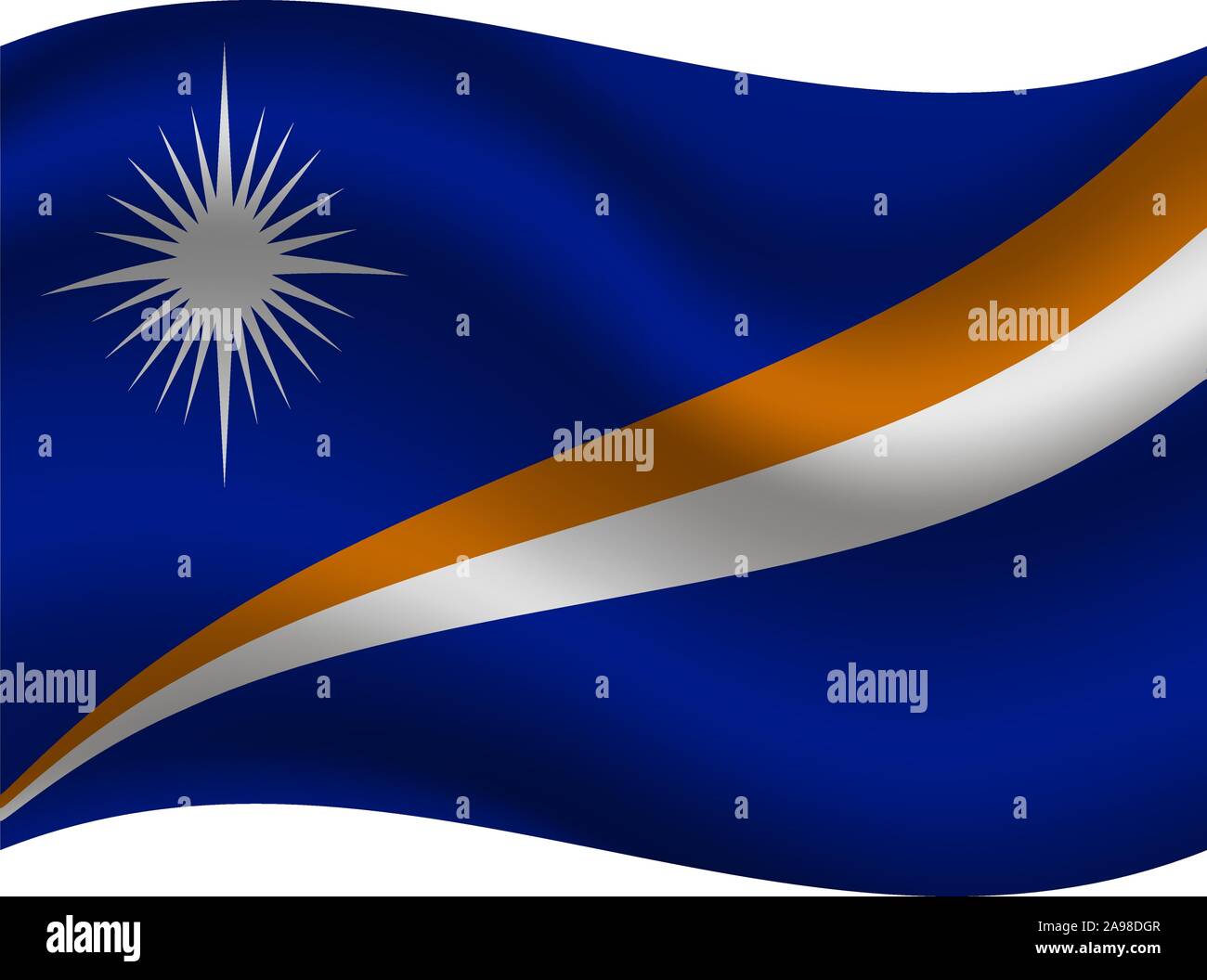 National flag of Republic of Marshall Islands. original colors and ...