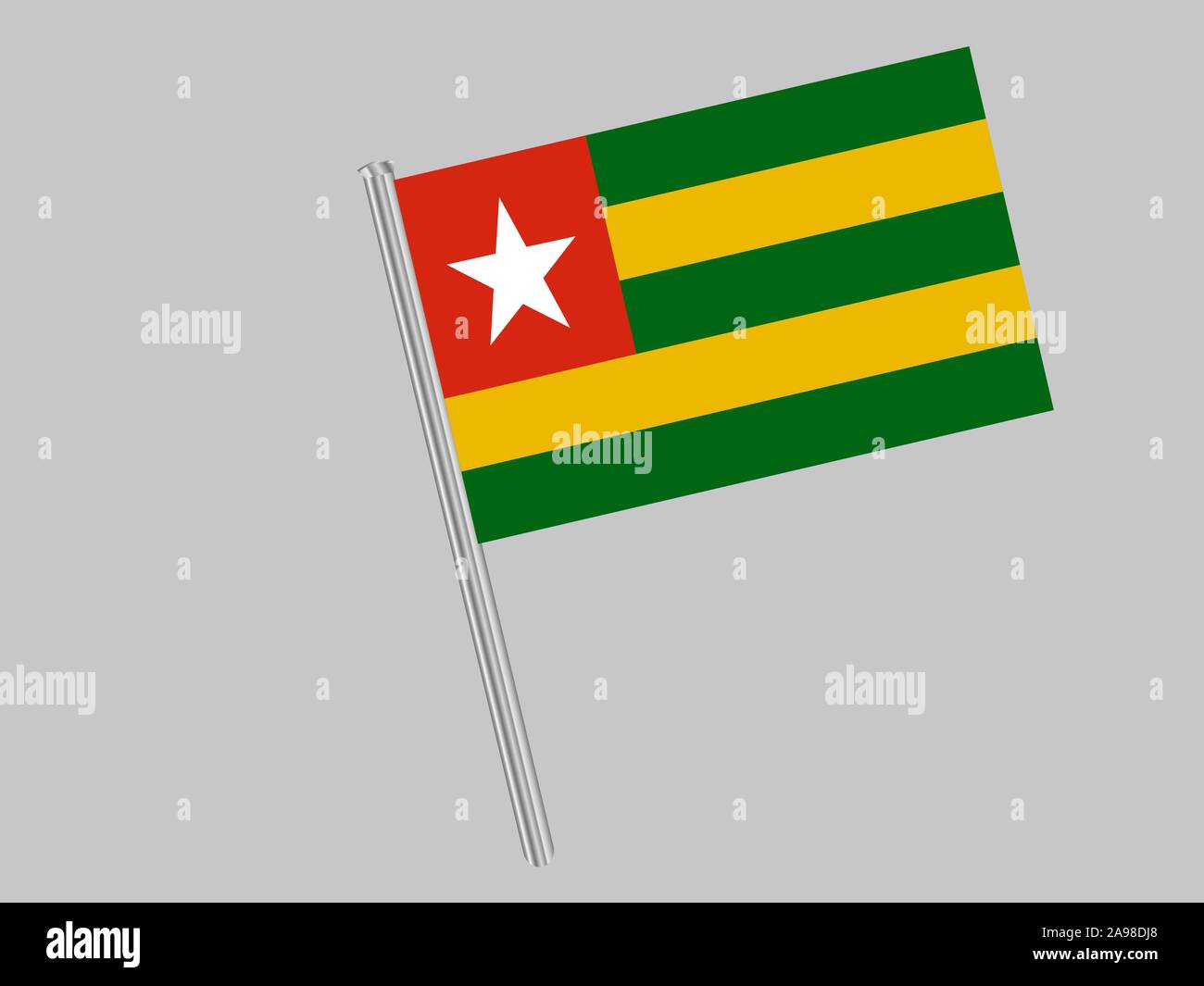 Beautiful national flag of Togolese Republic, original colors and ...