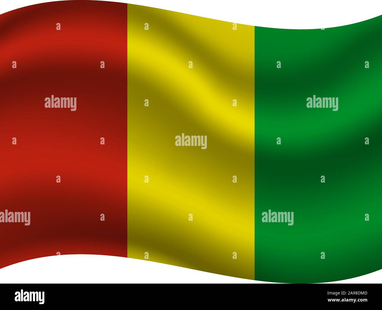 National flag of Republic of Guinea. original colors and proportion ...