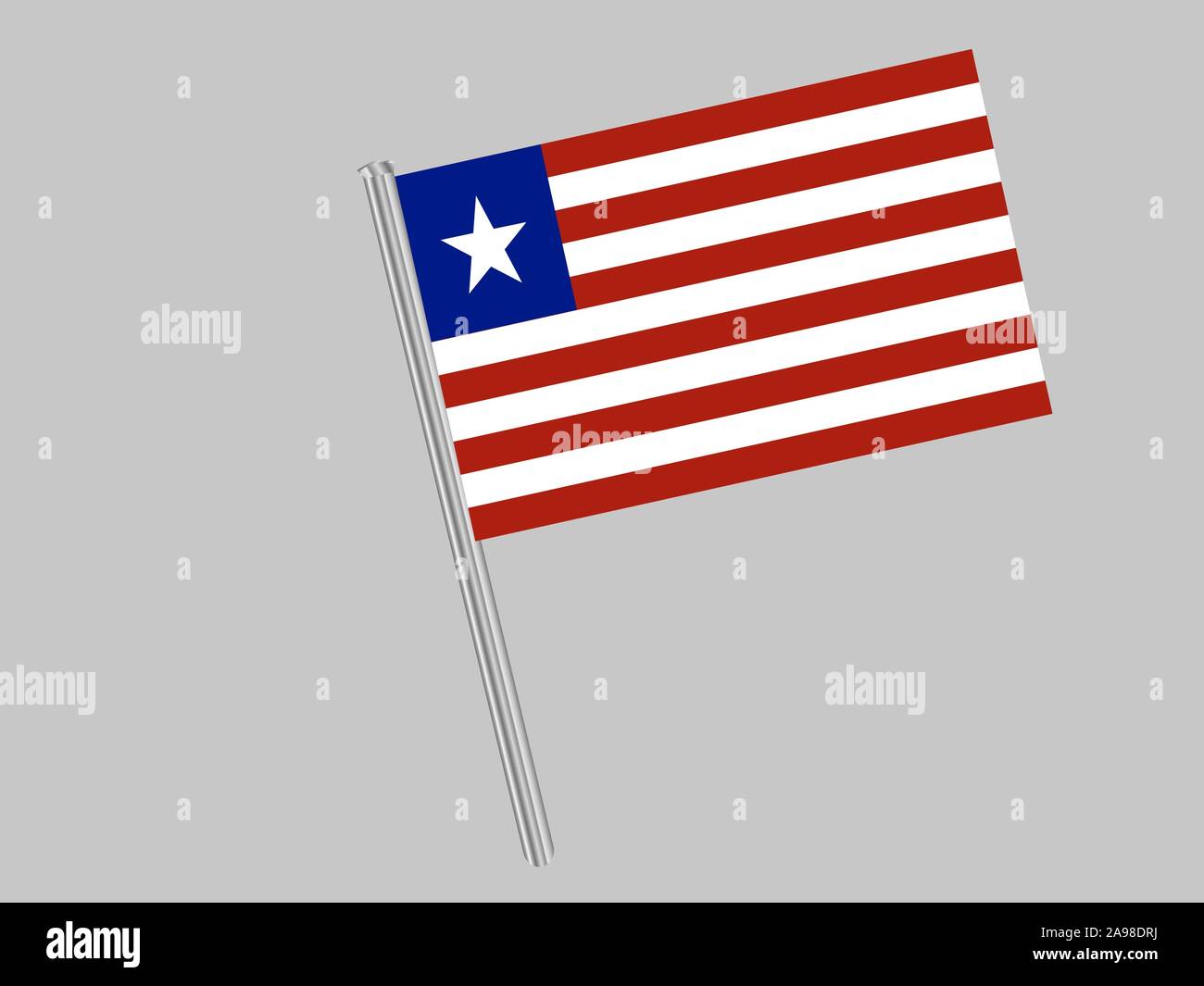 National flag of Republic of Liberia. original colors and proportion ...