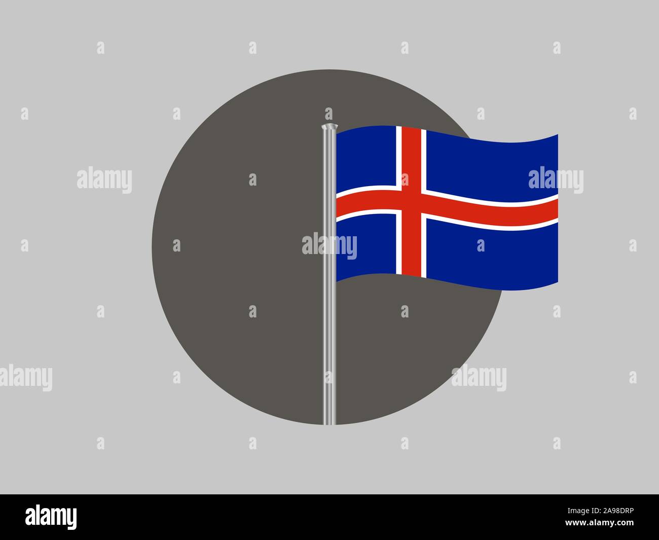 National flag of Iceland . original colors and proportion. Simply ...