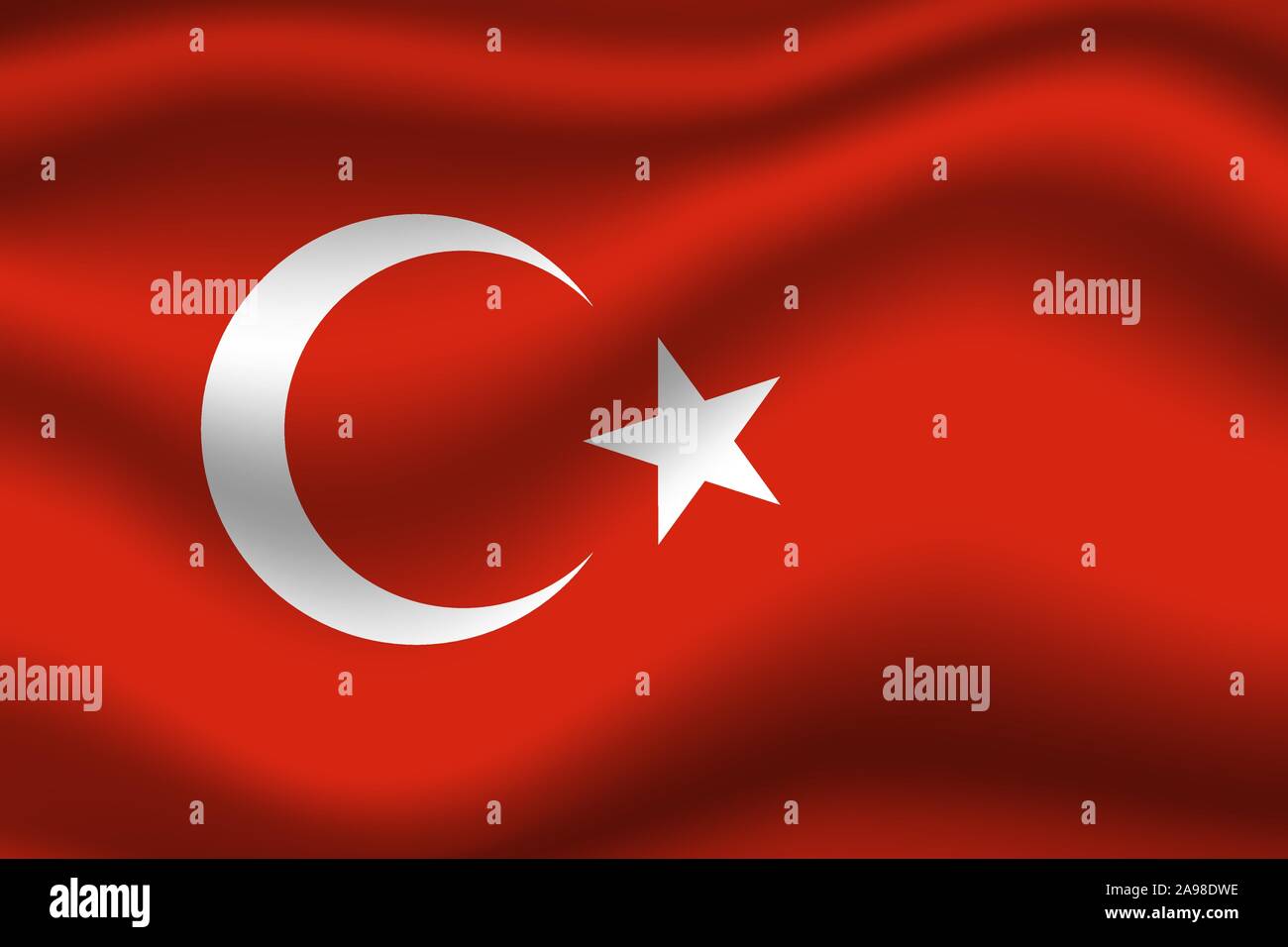 Beautiful national flag of Republic of Turkey, original colors and ...
