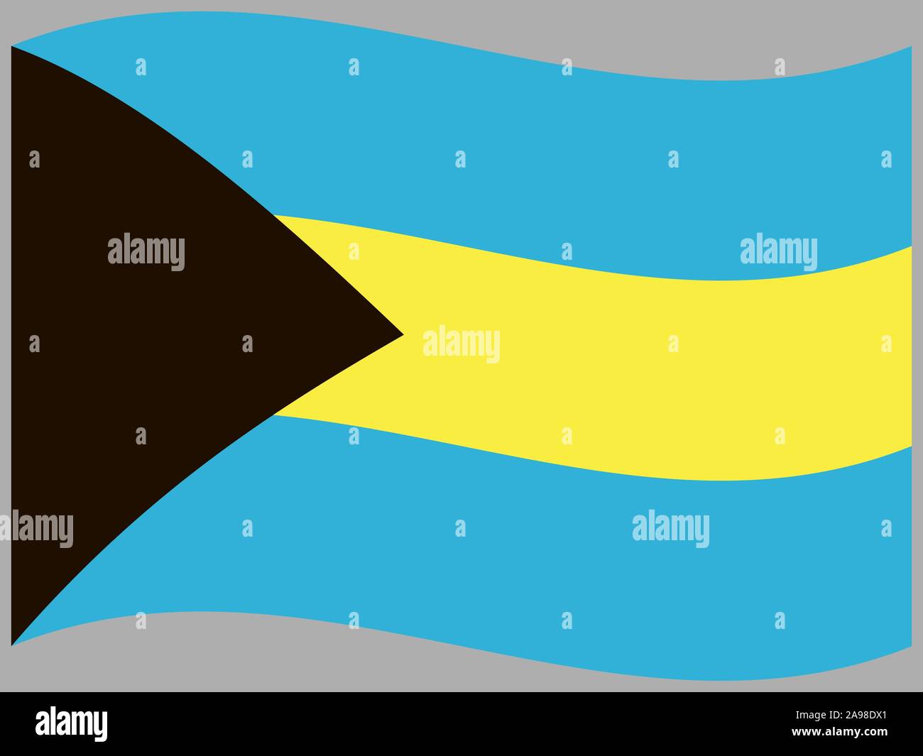 National flag of Commonwealth of Bahamas . original colors and ...