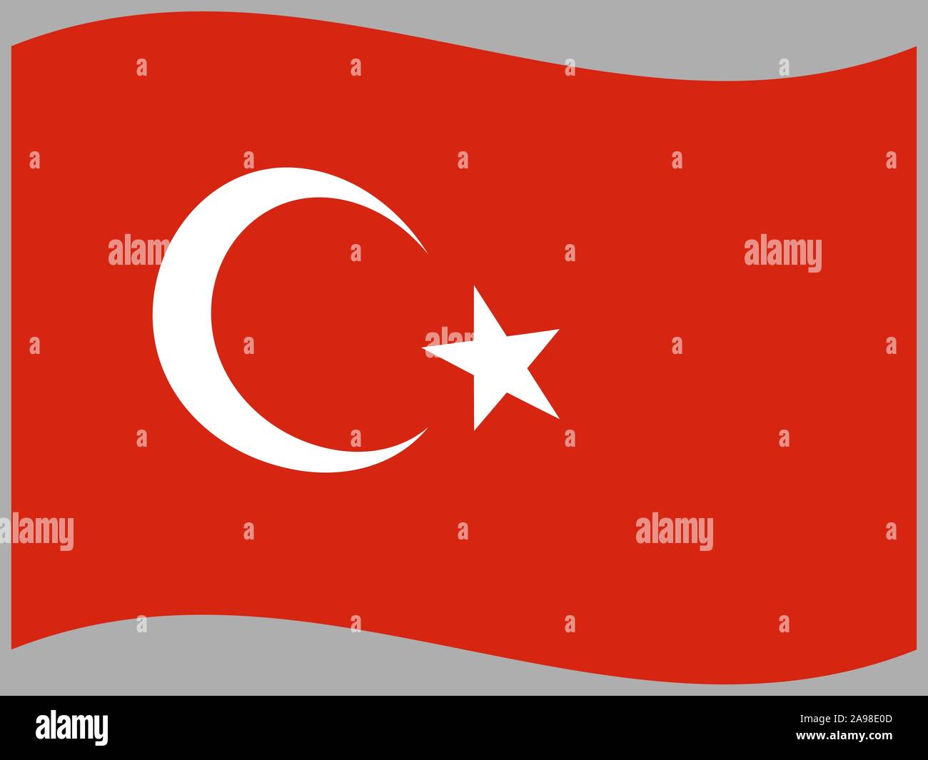 Beautiful national flag of Republic of Turkey, original colors and ...