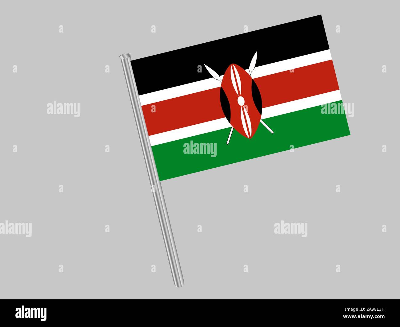National flag of Republic of Kenya. original colors and proportion ...