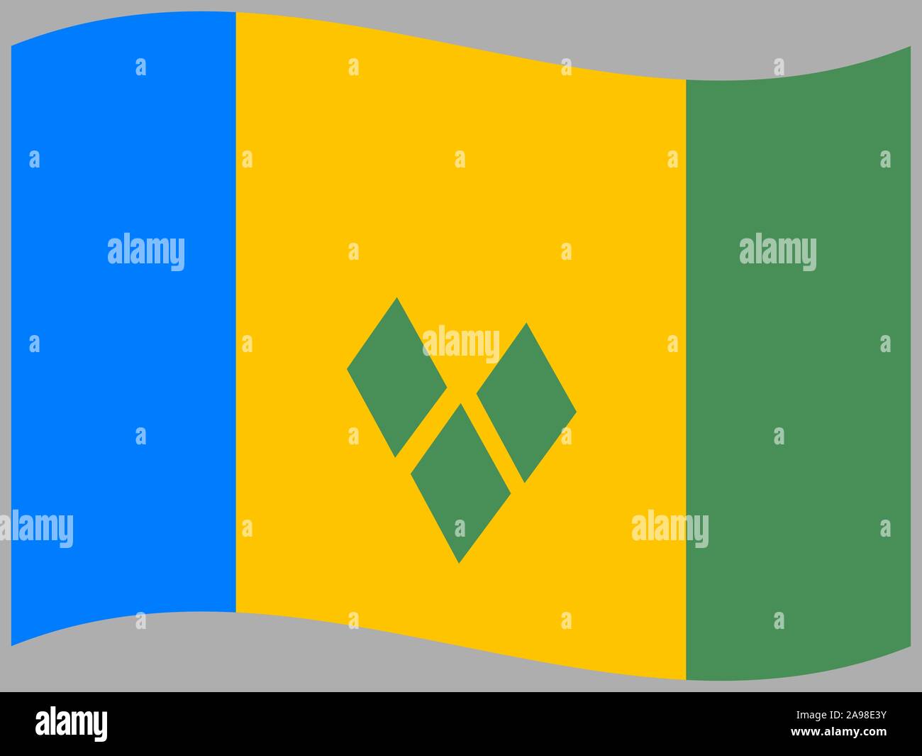 Beautiful national flag of Saint Vincent and Grenadines. original ...