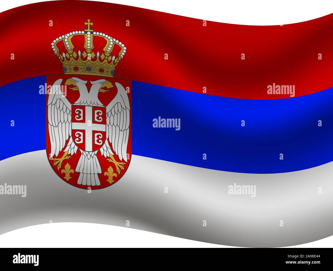 Beautiful national flag of Republic of Serbia . original colors and ...