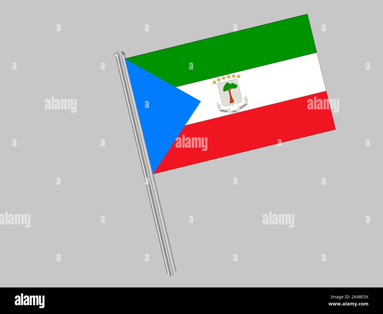 National flag of Republic of Equatorial Guinea. original colors and ...