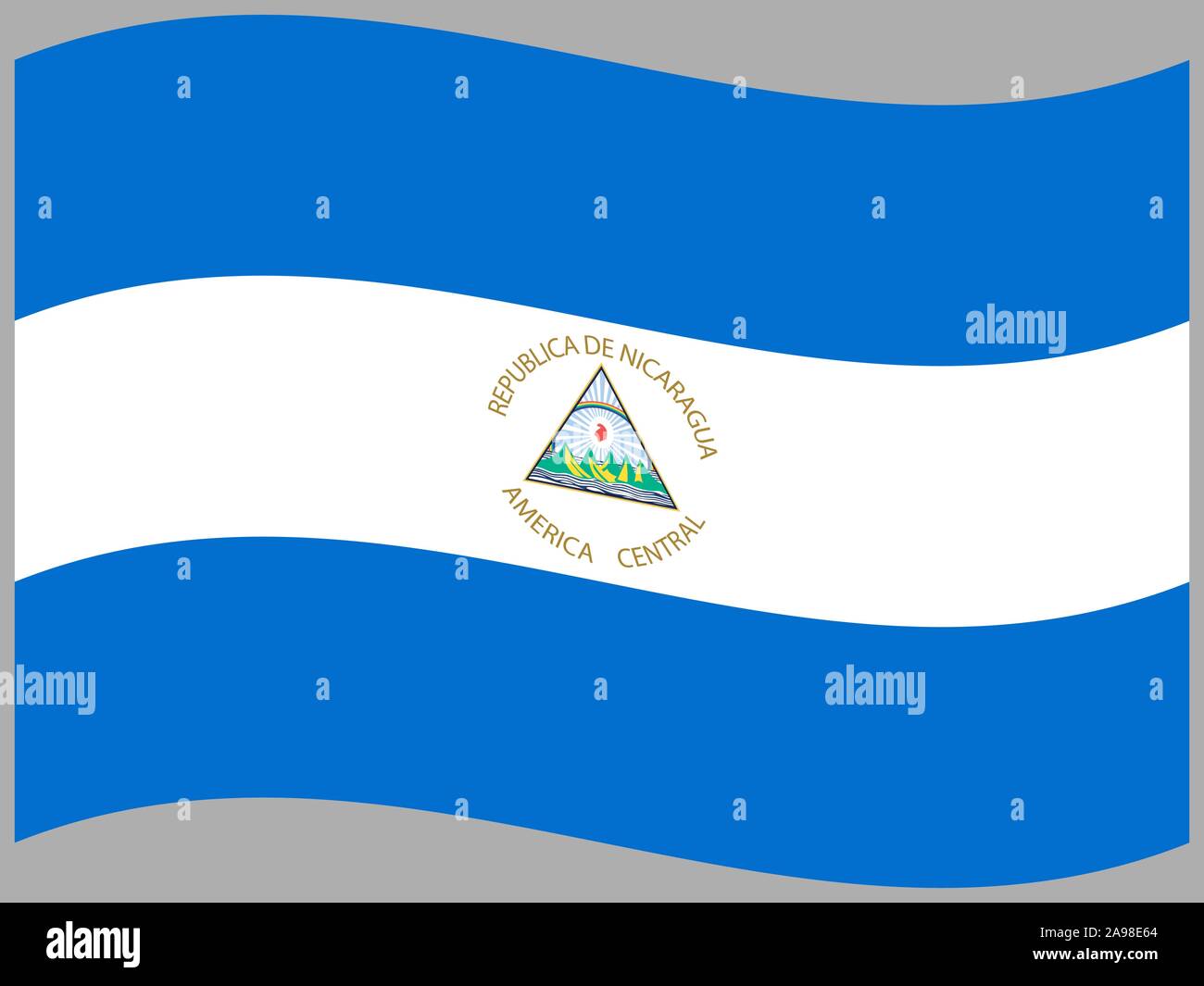 National flag of Republic of Nicaragua . original colors and proportion ...