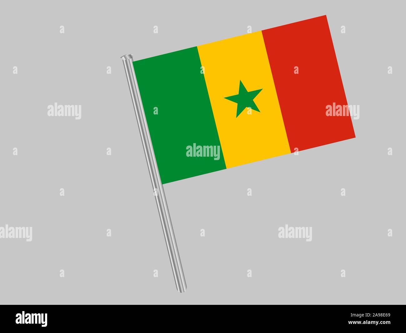 Beautiful national flag of Republic of Senegal. original colors and ...