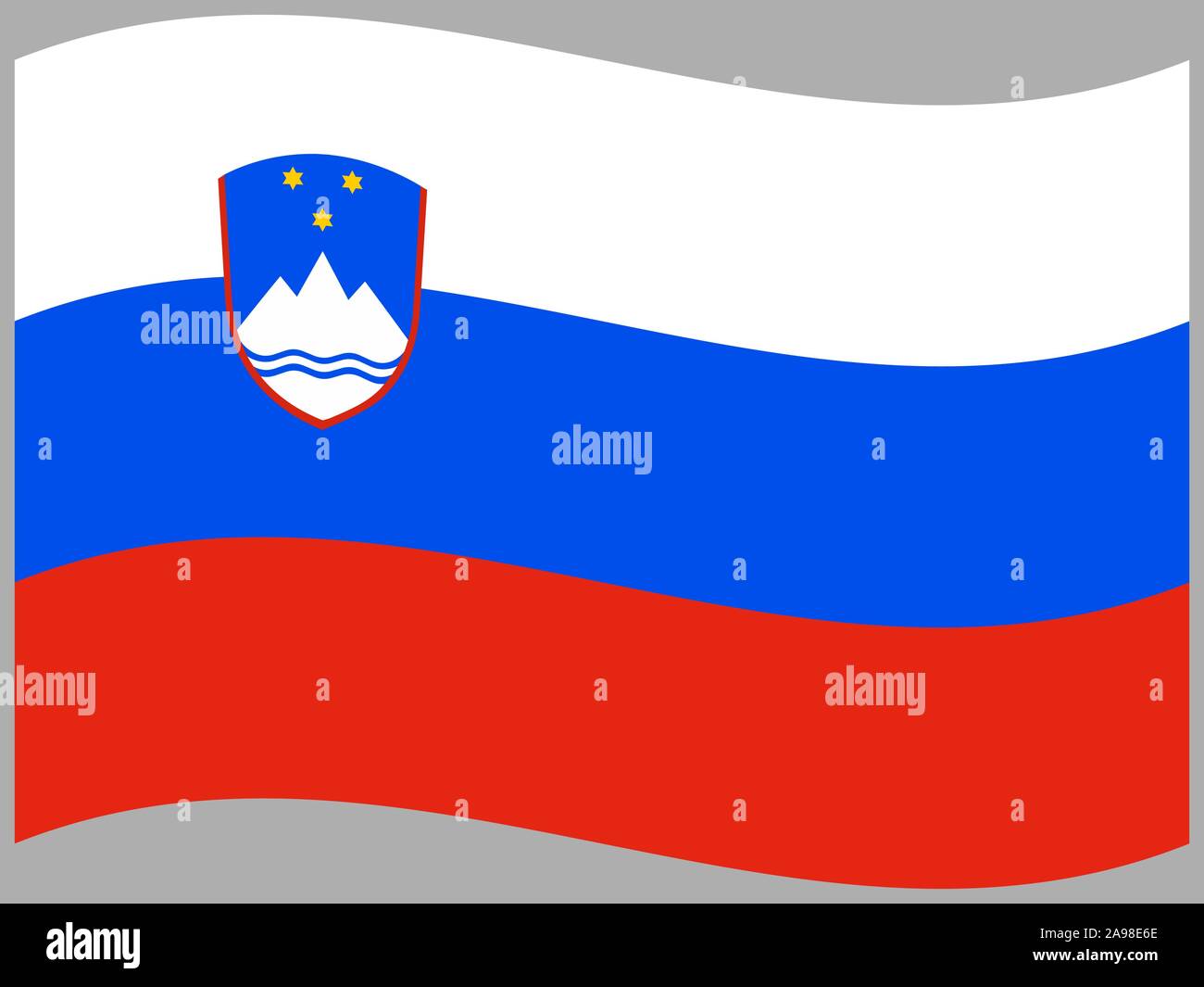 Beautiful national flag of Republic of Slovenia. original colors and ...