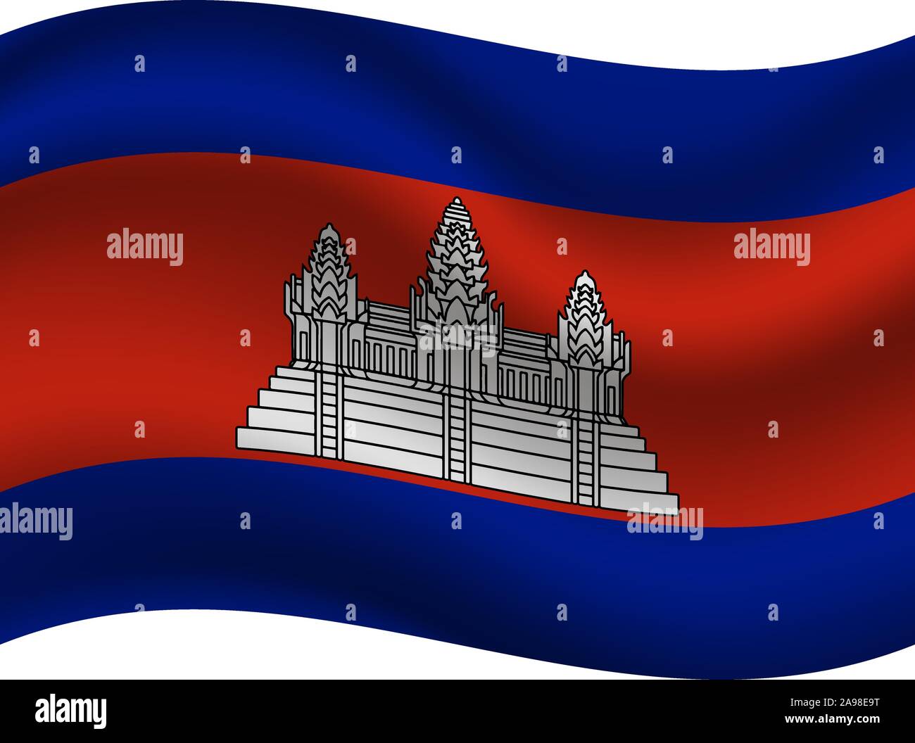 National flag of Kingdom of Cambodia . original colors and proportion ...