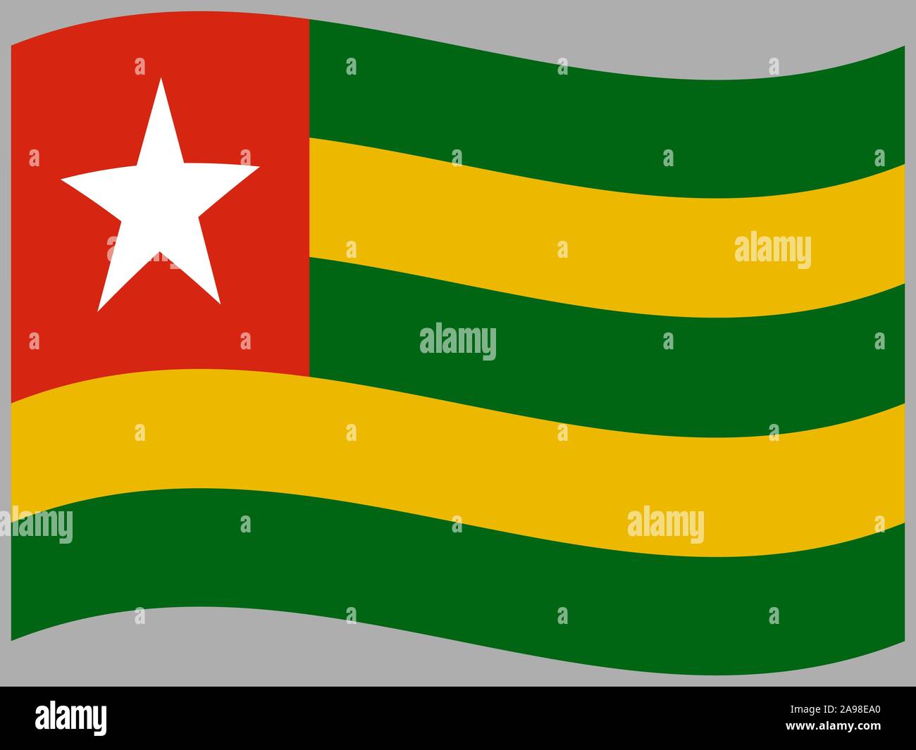 Beautiful national flag of Togolese Republic, original colors and ...