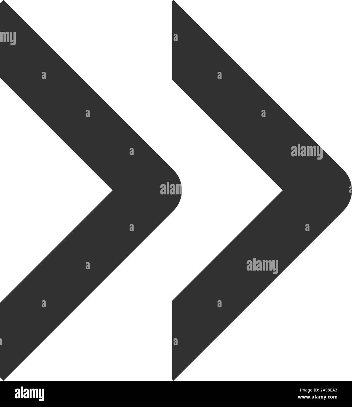 Two chevron arrows right. Stock Vector illustration isolated on white ...