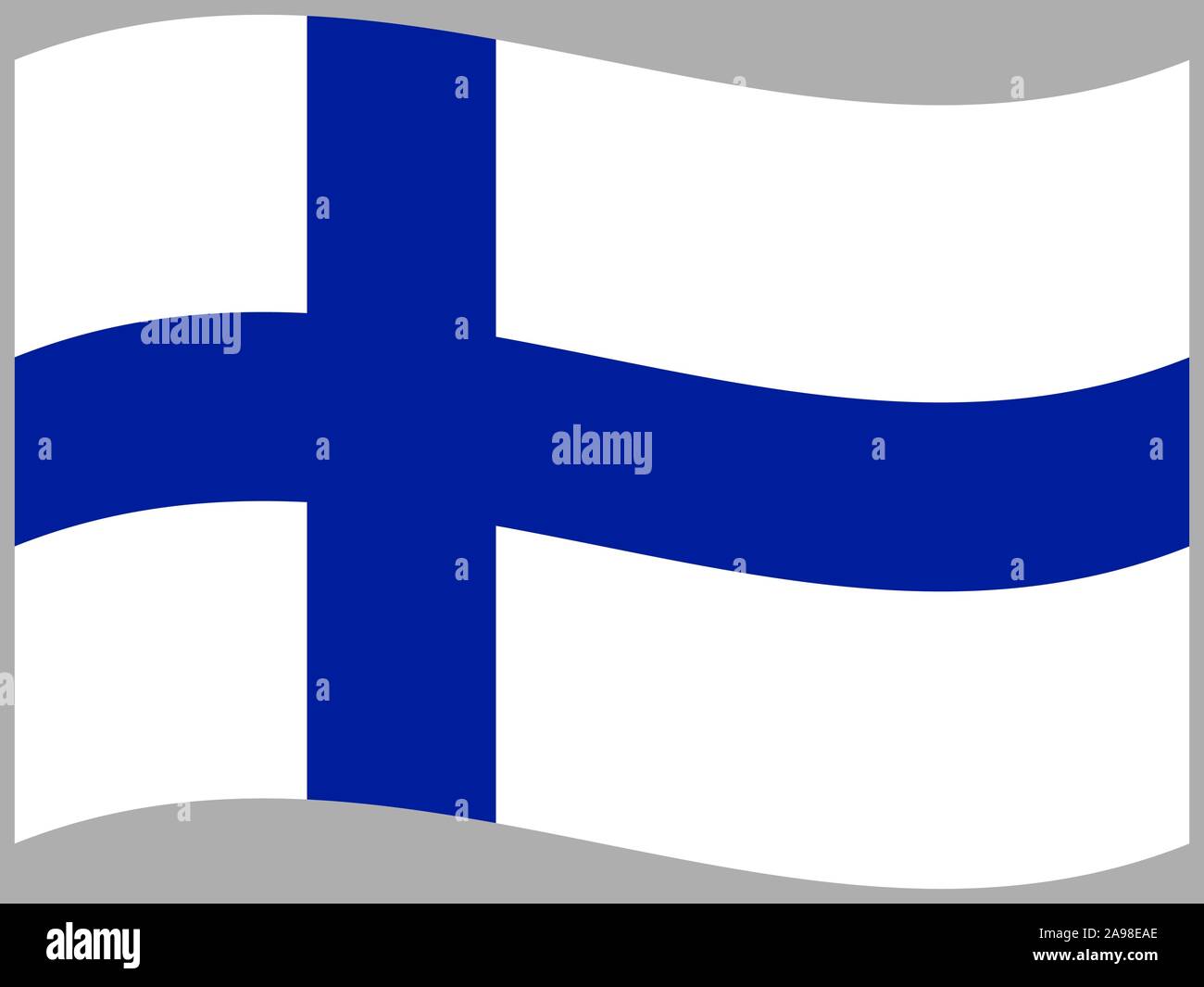 National flag of Republic of Finland. original colors and proportion ...