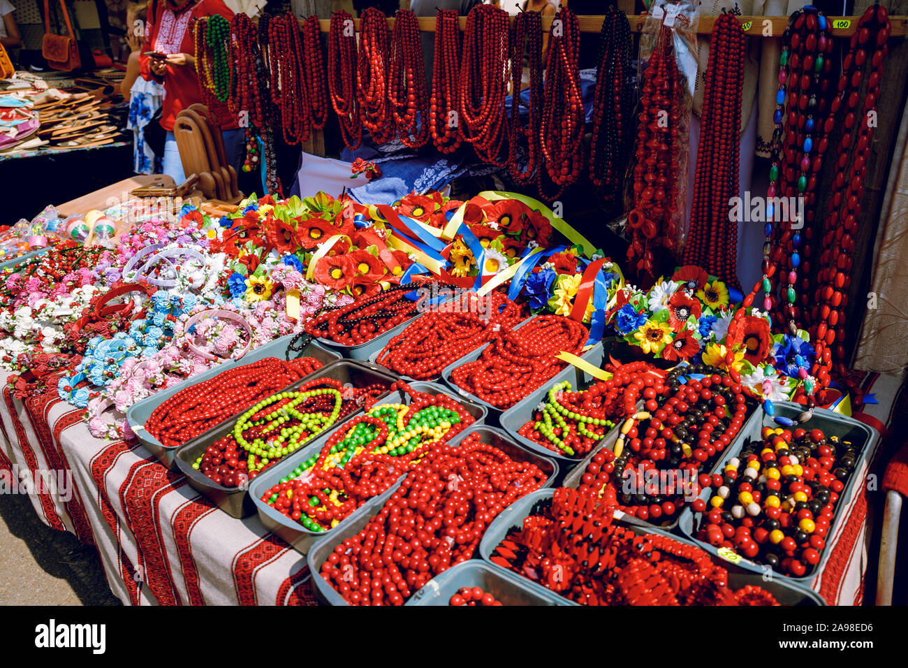 Red and white beads hi-res stock photography and images - Alamy