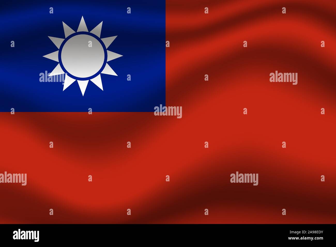 Beautiful national flag of Republic of China, Know as Taiwan original ...