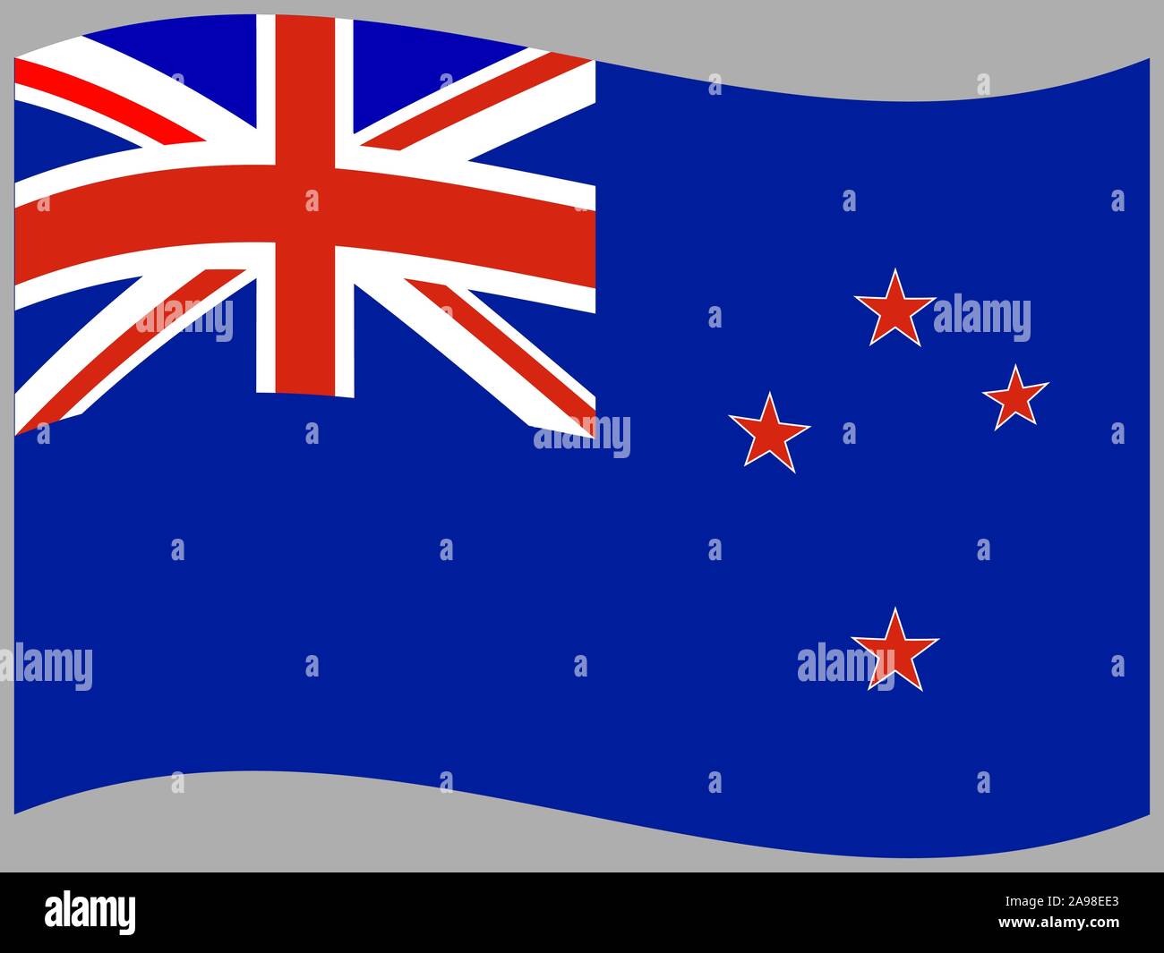 National flag of New Zealand. original colors and proportion. Simply ...