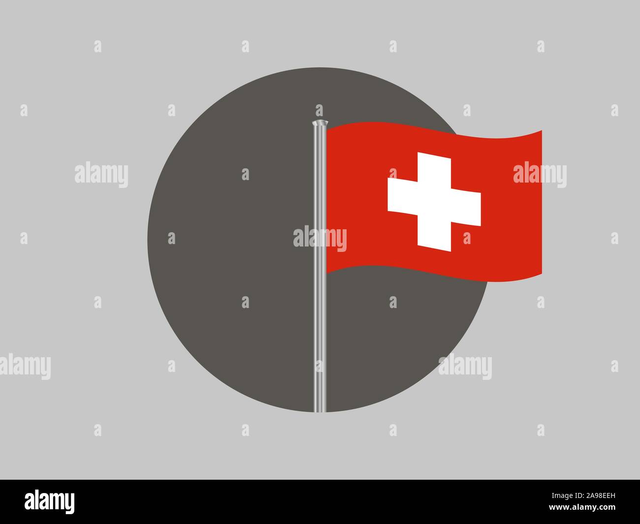 Beautiful national flag of Swiss Confederation, know as Switzerland ...