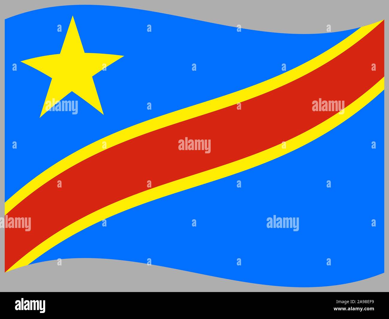 National flag of Democratic Republic of the Congo. original colors and ...