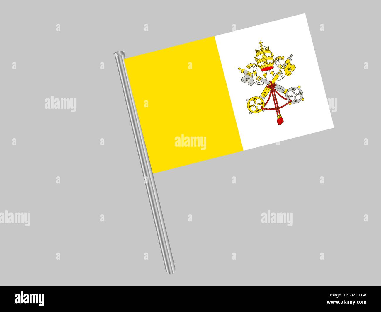 Beautiful national flag of Vatican City State, original colors and ...