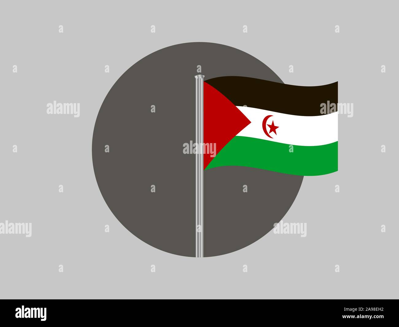 Beautiful national flag of Sahrawi Arab Democratic Republic. Simply ...