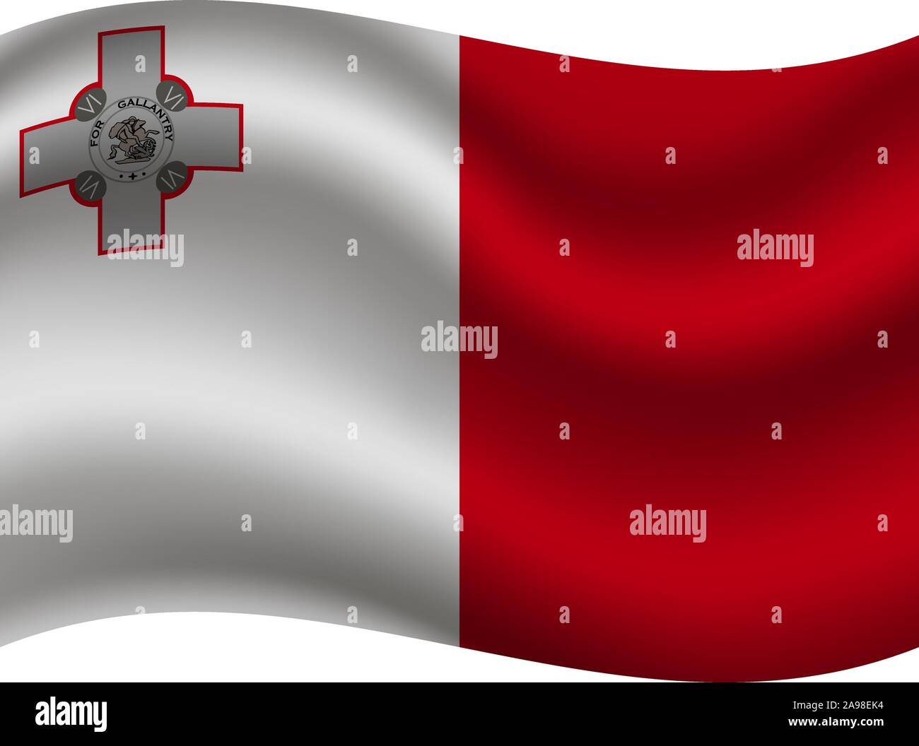 National flag of Republic of Malta. original colors and proportion ...