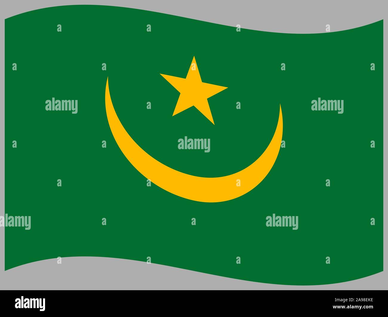 National flag of Islamic Republic of Mauritania. original colors and ...