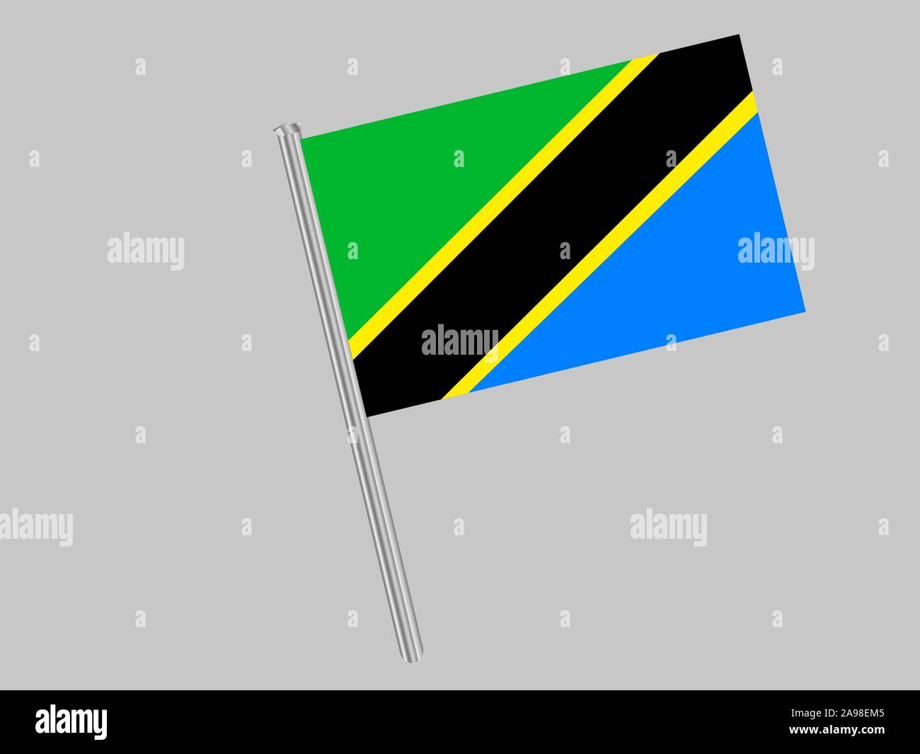 Beautiful national flag of United Republic of Tanzania, original colors ...