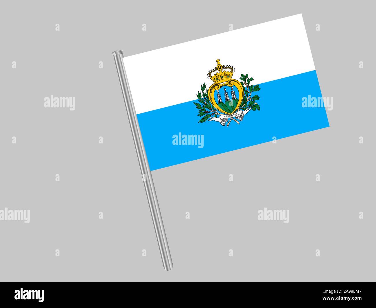 Beautiful national flag of Republic of San Marino. original colors and ...