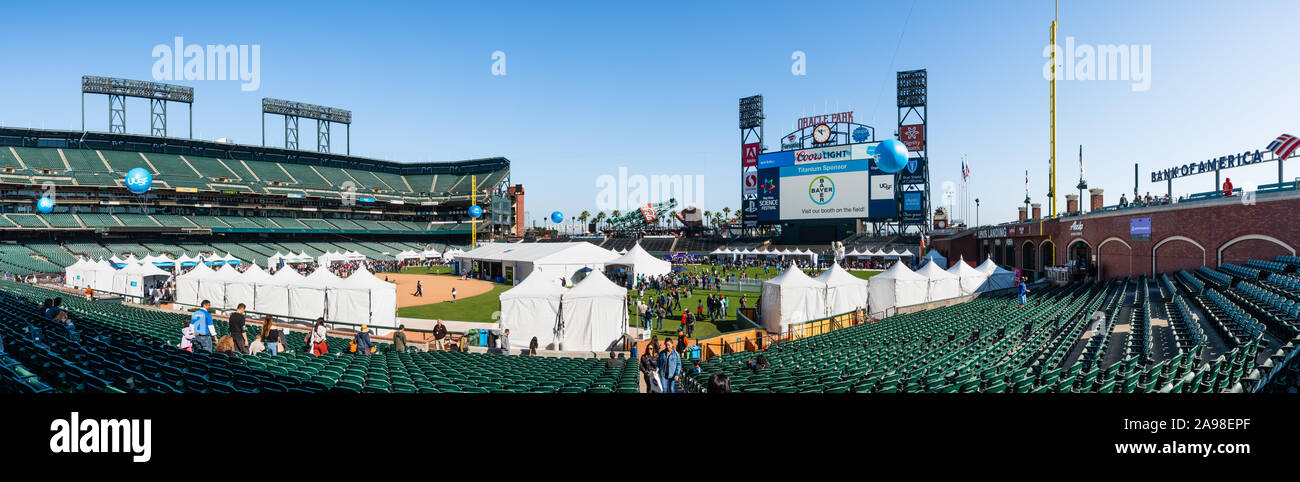 Nov 2, 2019 San Francisco / CA / USA - Panoramic view of Oracle Park ...