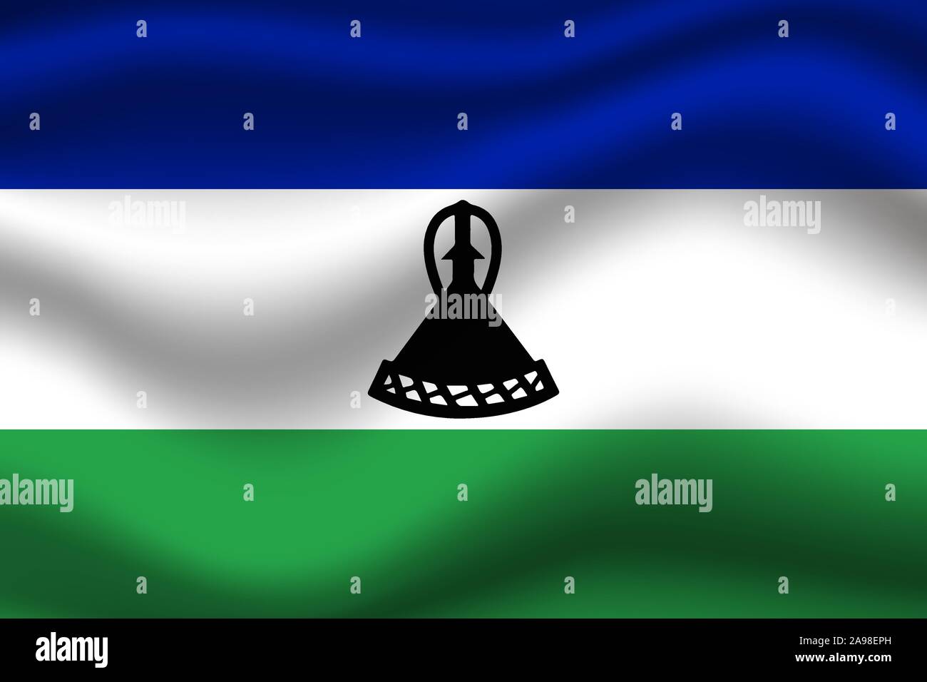 National flag of Kingdom of Lesotho. original colors and proportion ...