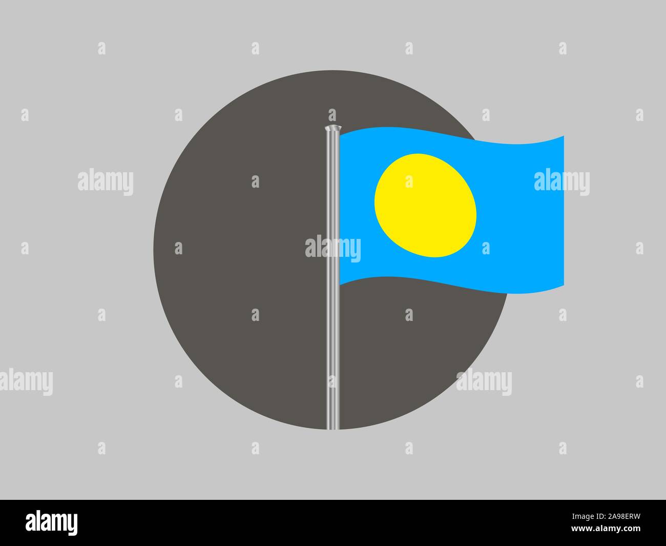 Beautiful national flag of Republic of Palau. original colors and ...