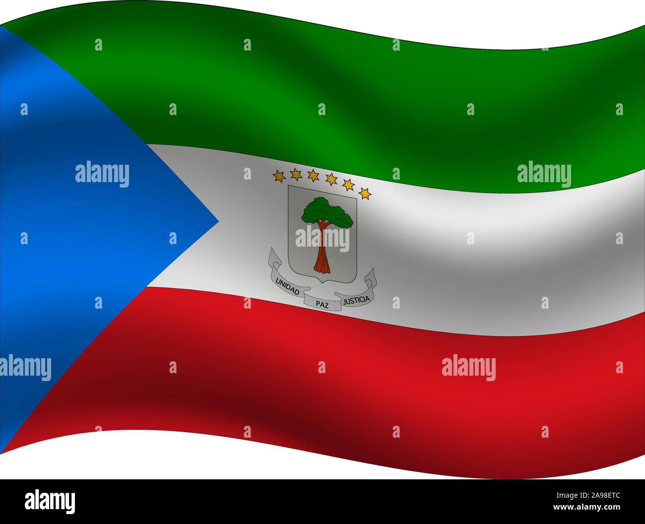 National flag of Republic of Equatorial Guinea. original colors and ...