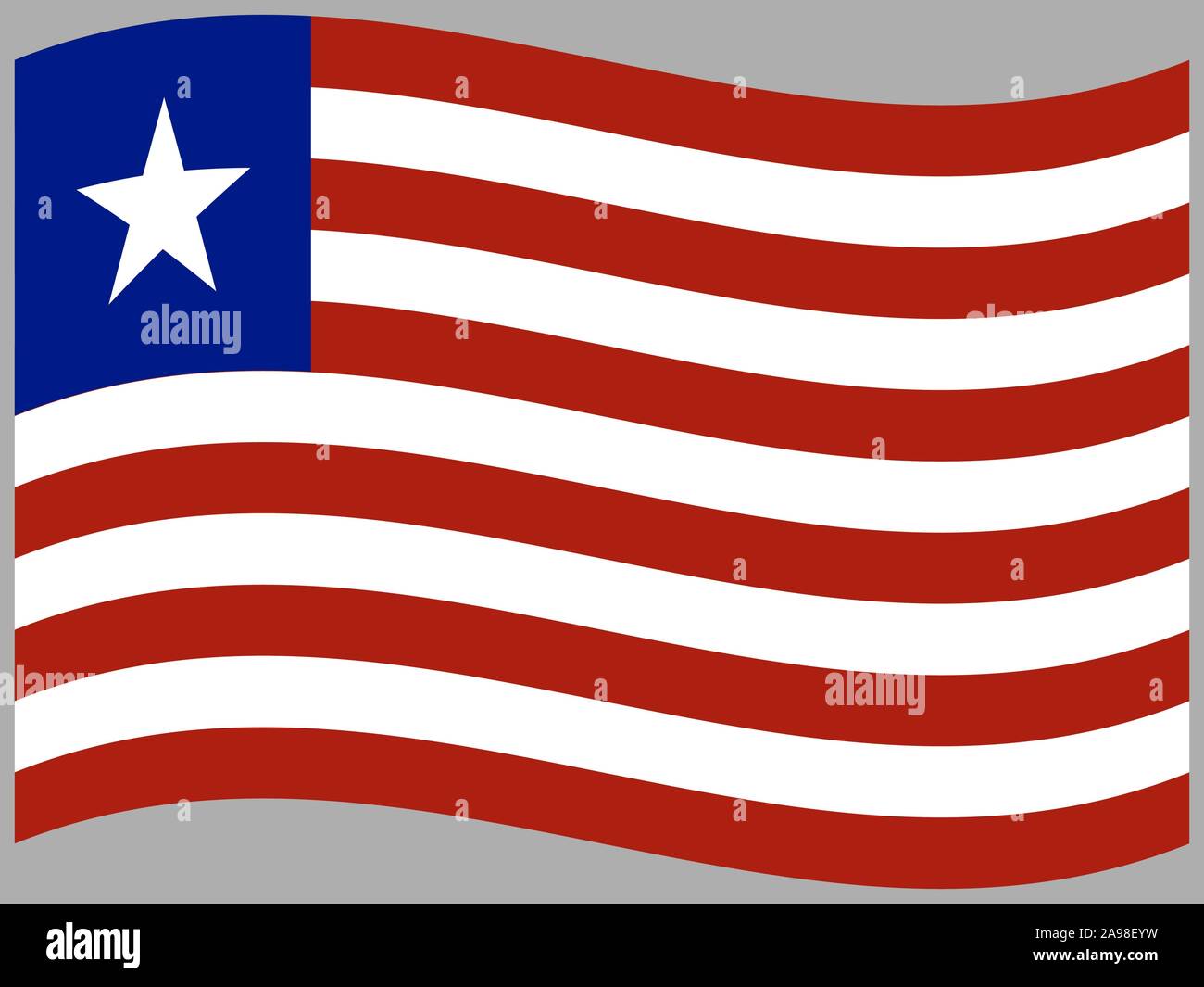 National flag of Republic of Liberia. original colors and proportion ...