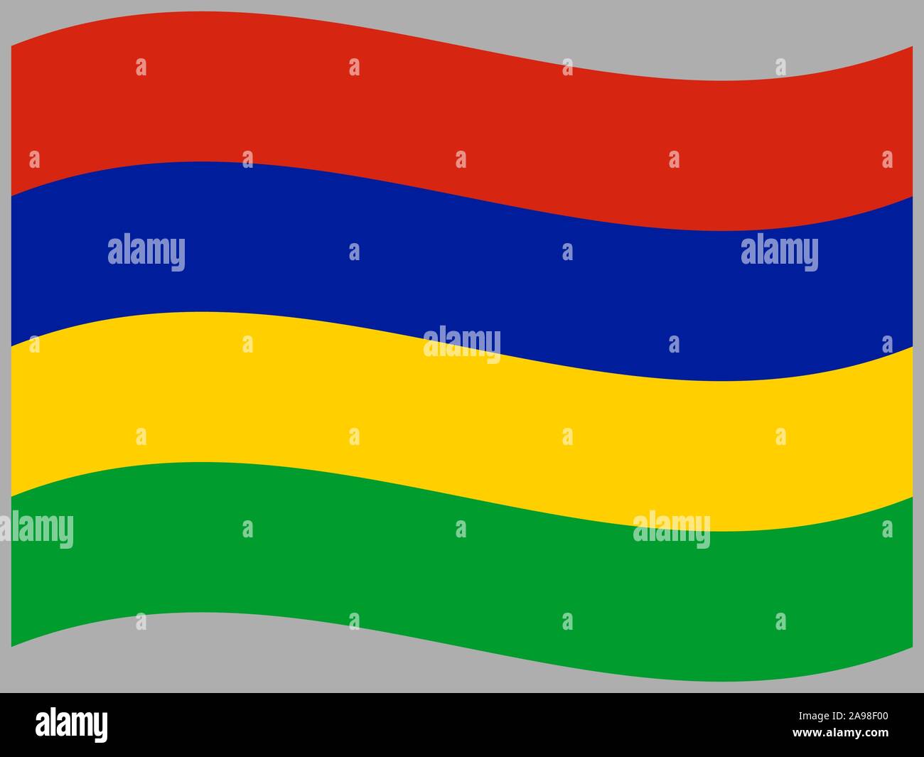 National flag of Republic of Mauritius . original colors and proportion ...
