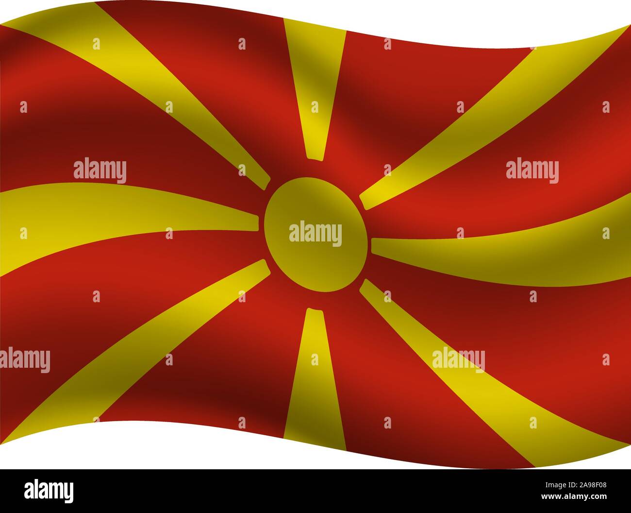 National flag of Republic of North Macedonia. original colors and ...