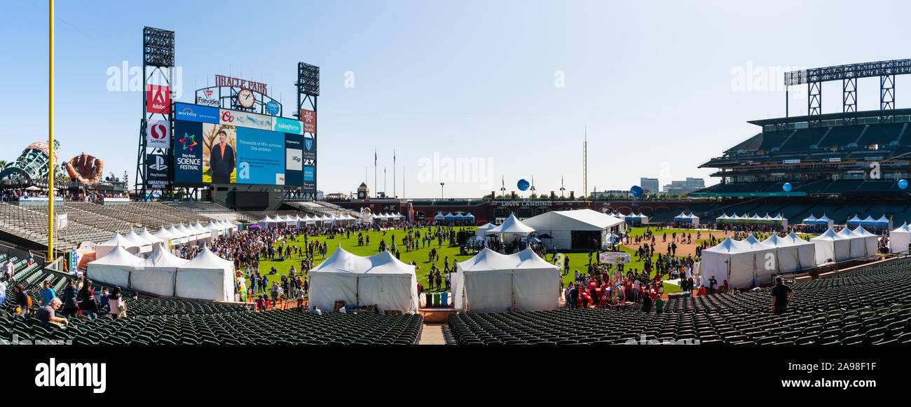 Nov 2, 2019 San Francisco / CA / USA - Panoramic view of Oracle Park ...