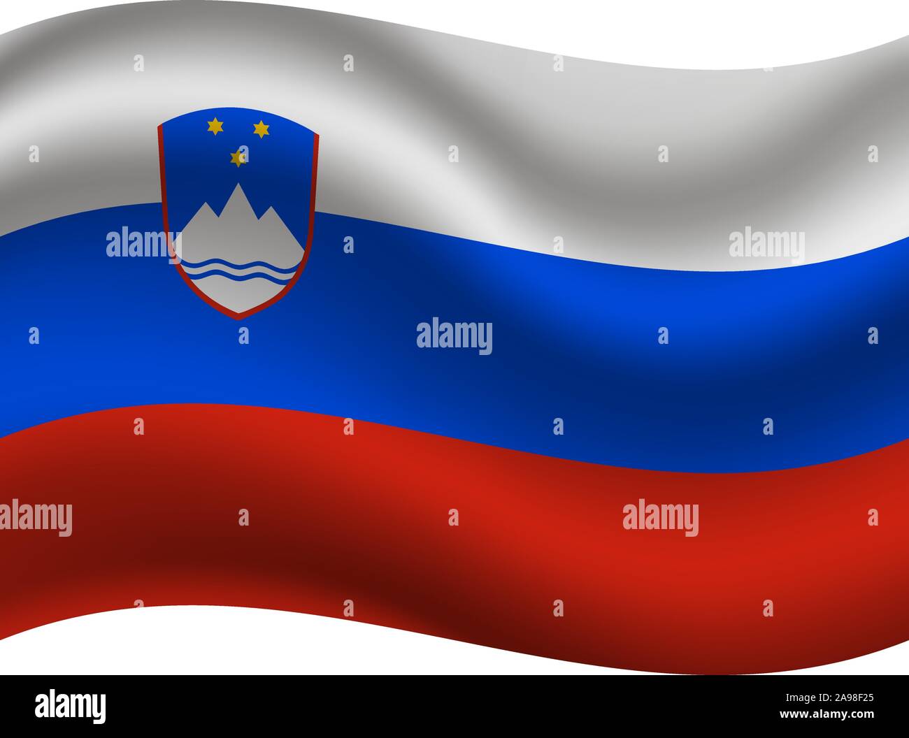Beautiful national flag of Republic of Slovenia. original colors and ...