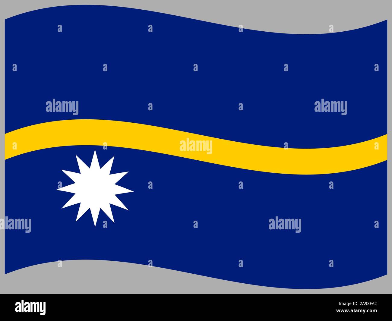 National flag of Republic of Nauru. original colors and proportion ...