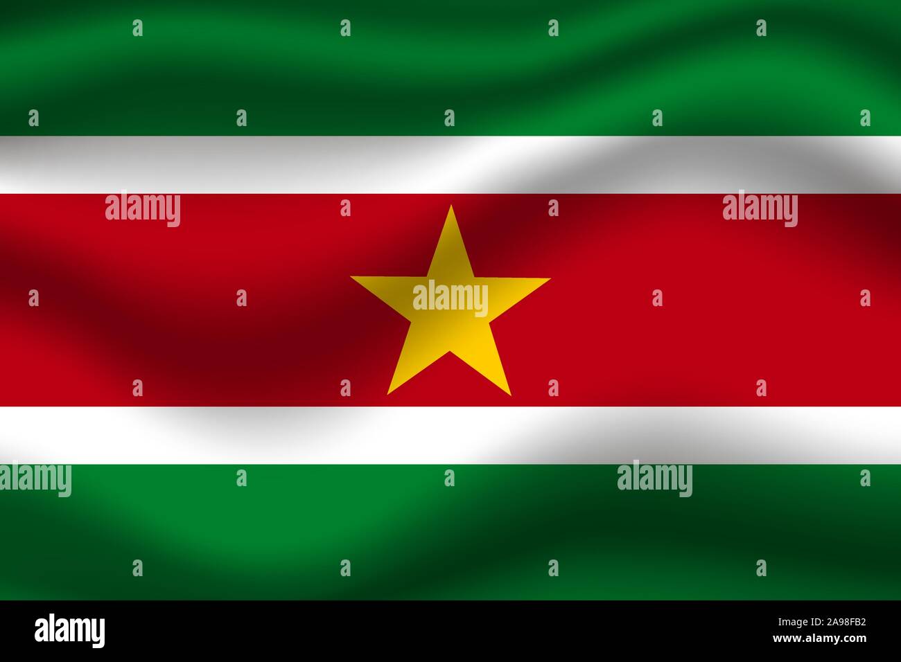 Beautiful national flag of Republic of Suriname. original colors and ...