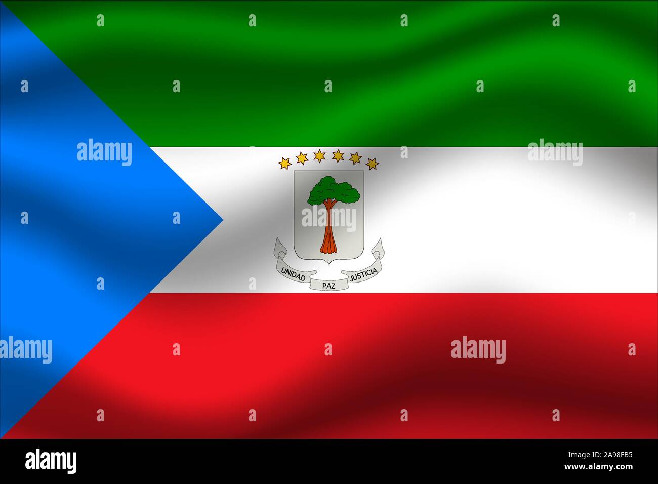 National flag of Republic of Equatorial Guinea. original colors and ...