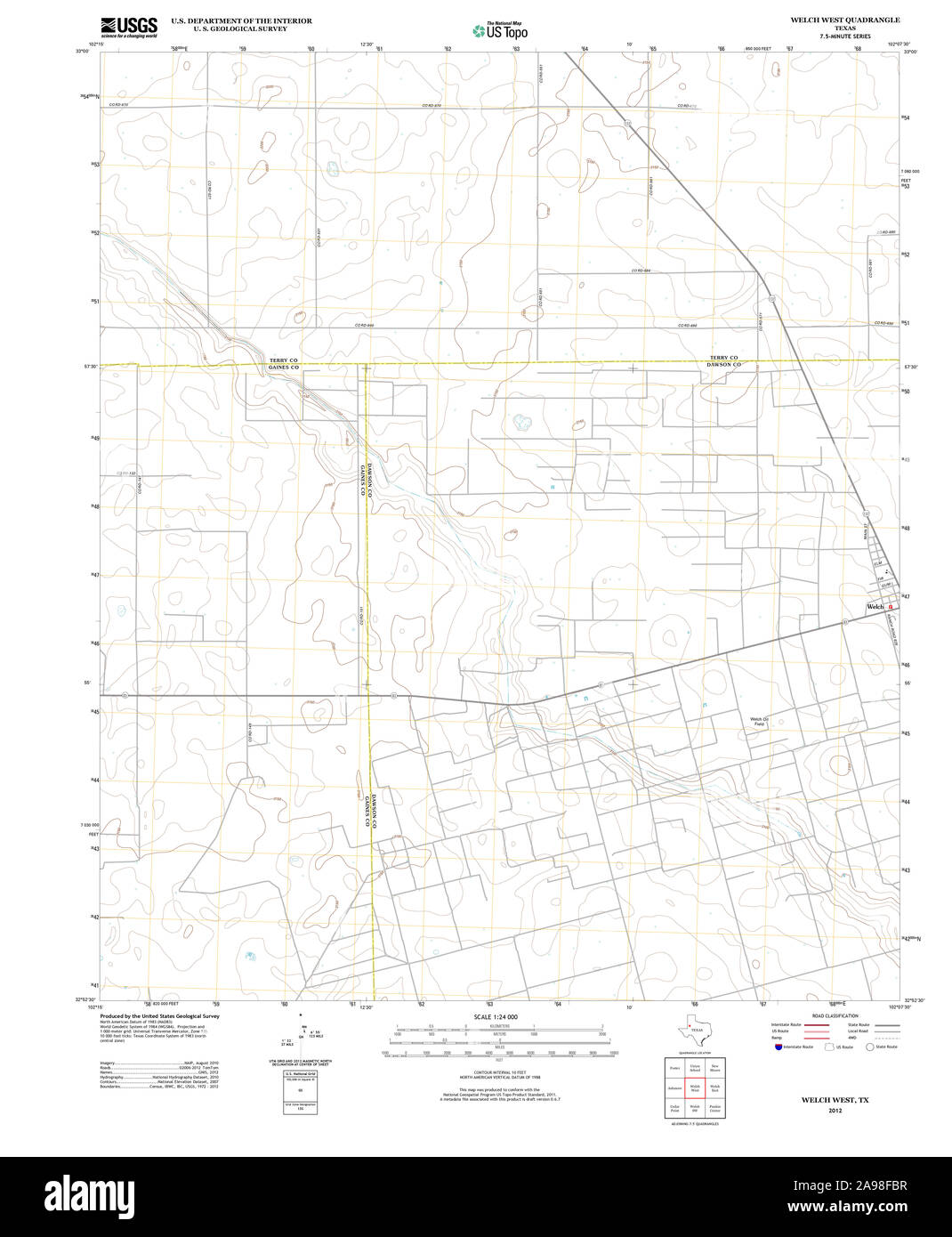 Map of welch texas hi-res stock photography and images - Alamy
