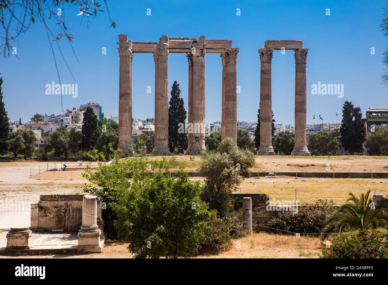 Ruins of the Temple of Olympian Zeus also known as the Olympieion at ...