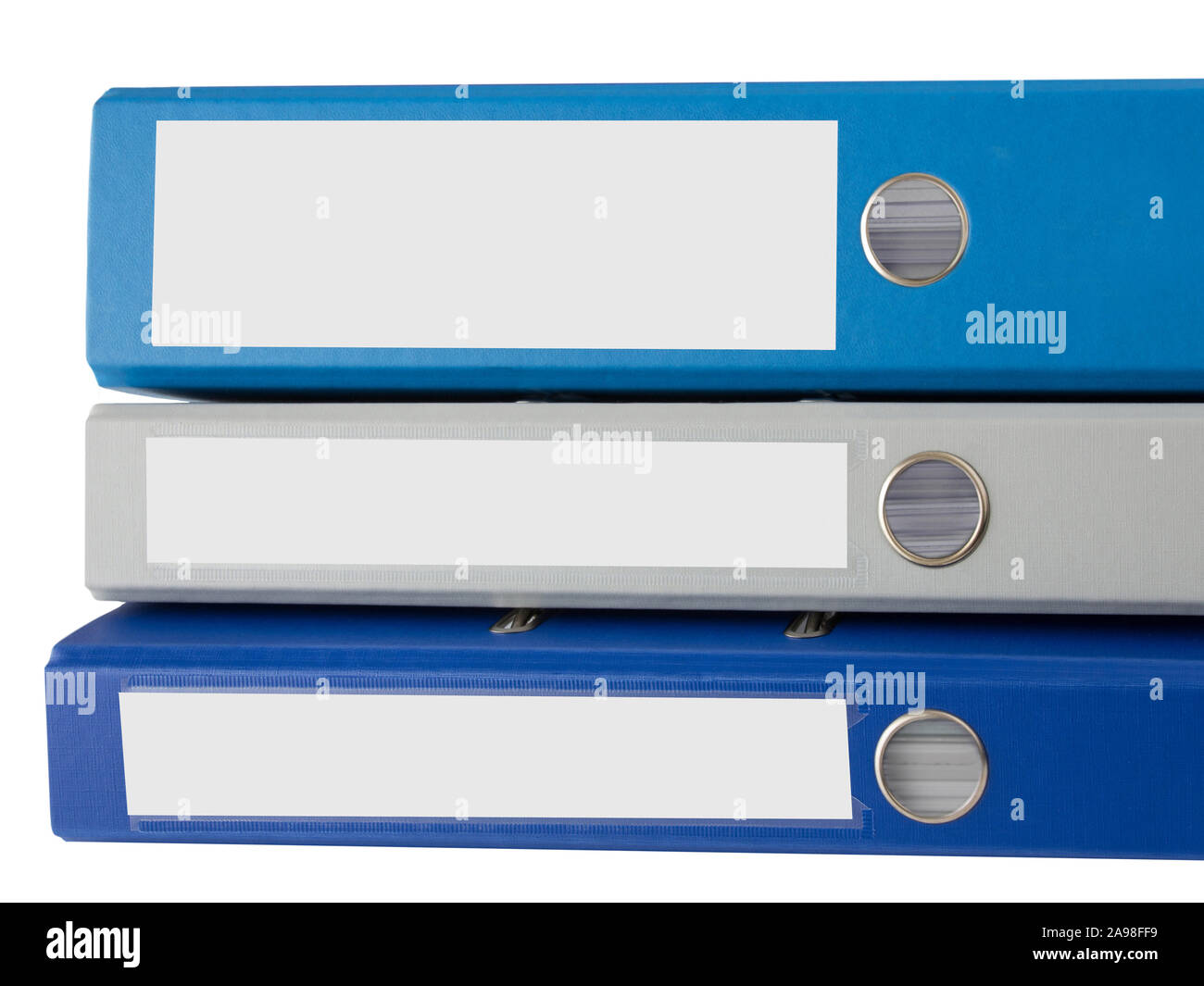 Blue folders and labels Stock Photo - Alamy
