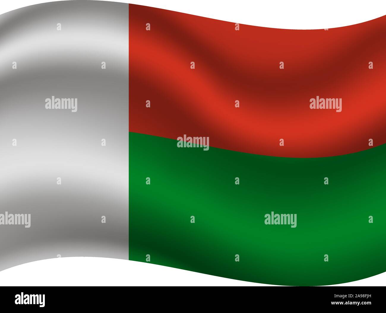 National flag of Republic of Madagascar. original colors and proportion ...