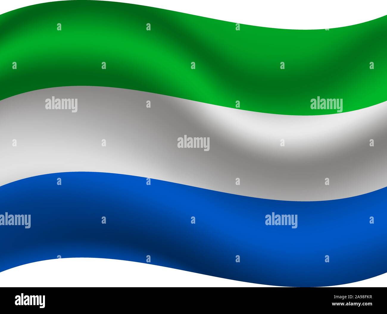 Beautiful national flag of Republic of Sierra Leone. original colors ...