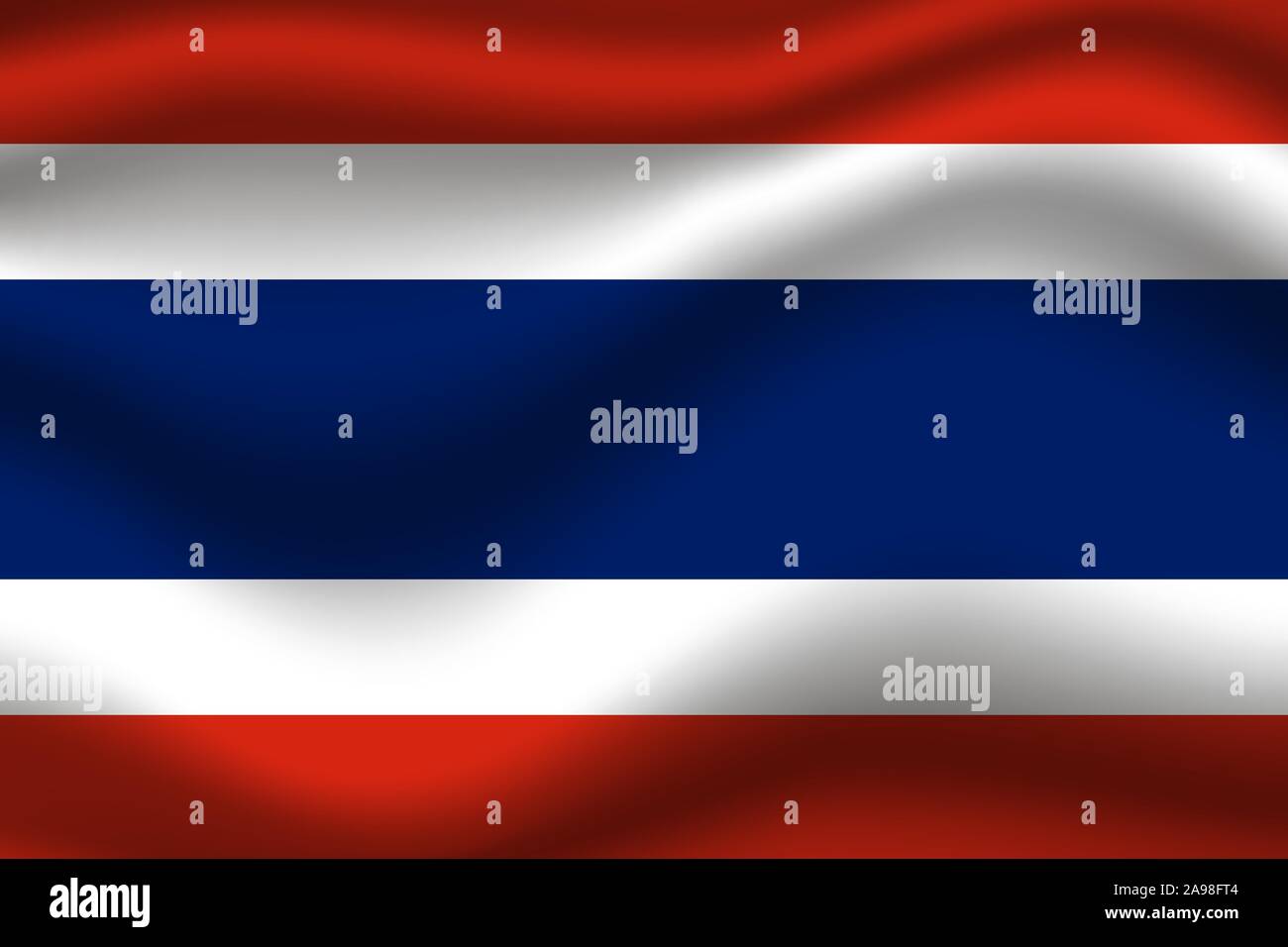 Beautiful national flag of Kingdom of Thailand, original colors and ...
