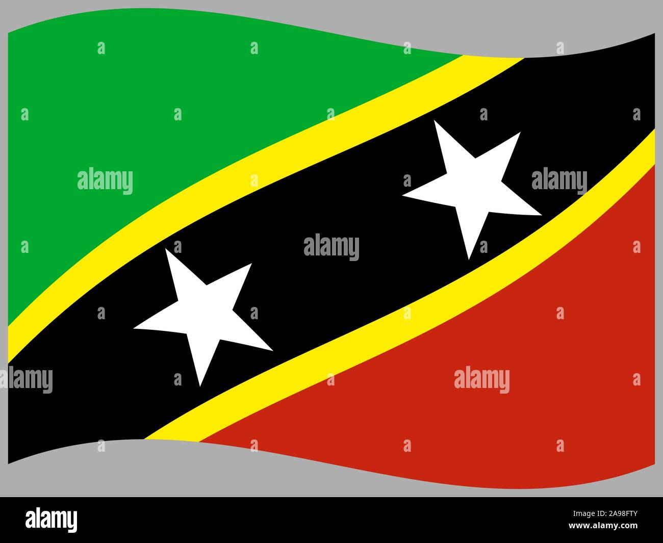 Beautiful national flag of Federation of Saint Christopher and Nevis ...
