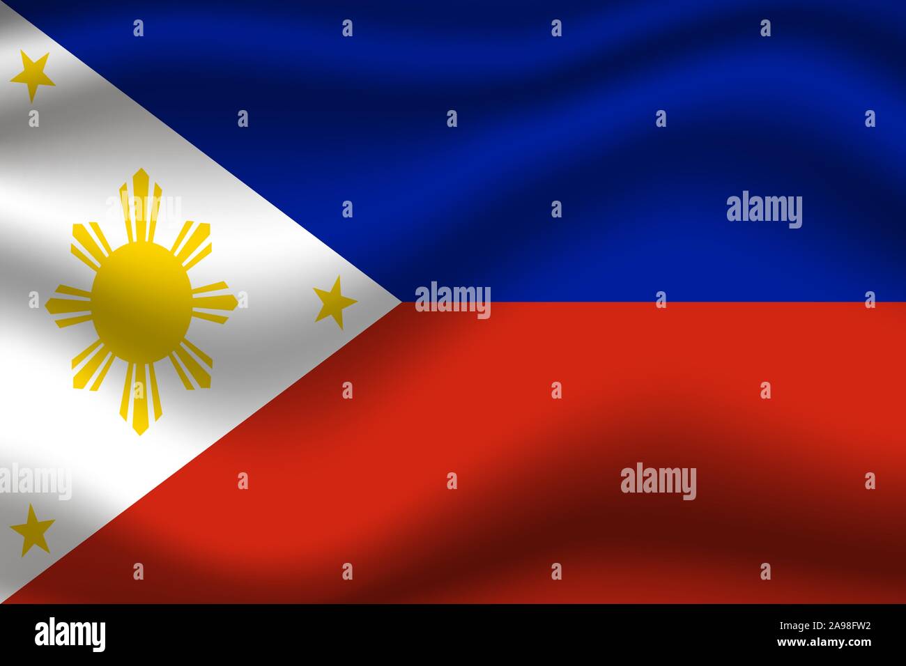 Beautiful national flag of Republic of Philippines. original colors and ...